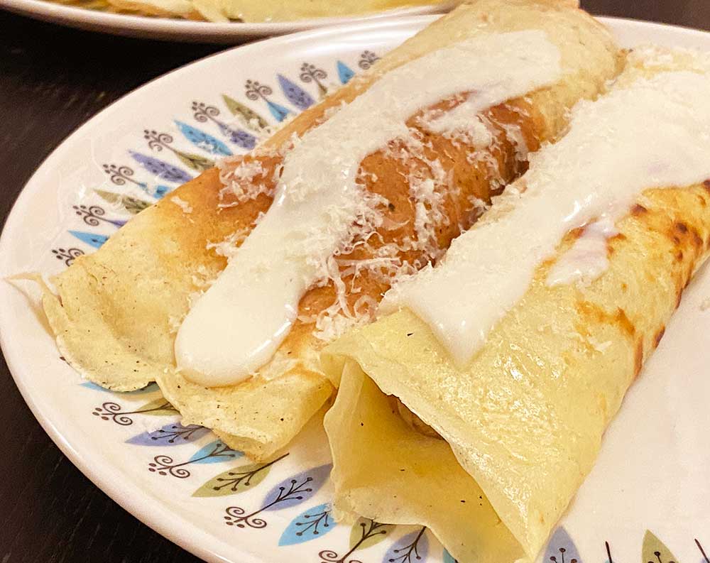 Chicken Crepes With Béchamel Sauce - All The Things I Eat